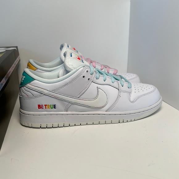 Nike | Shoes | Nike Sb Dunk Low Pro Be True Whitesummit Whiterainbow ...